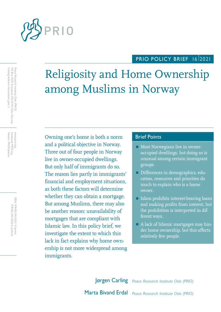 Religiosity and Home Ownership among Muslims in Norway – Peace Research ...