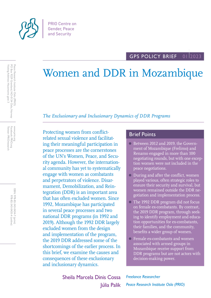 Women and DDR in Mozambique: The Exclusionary and Inclusionary Dynamics ...