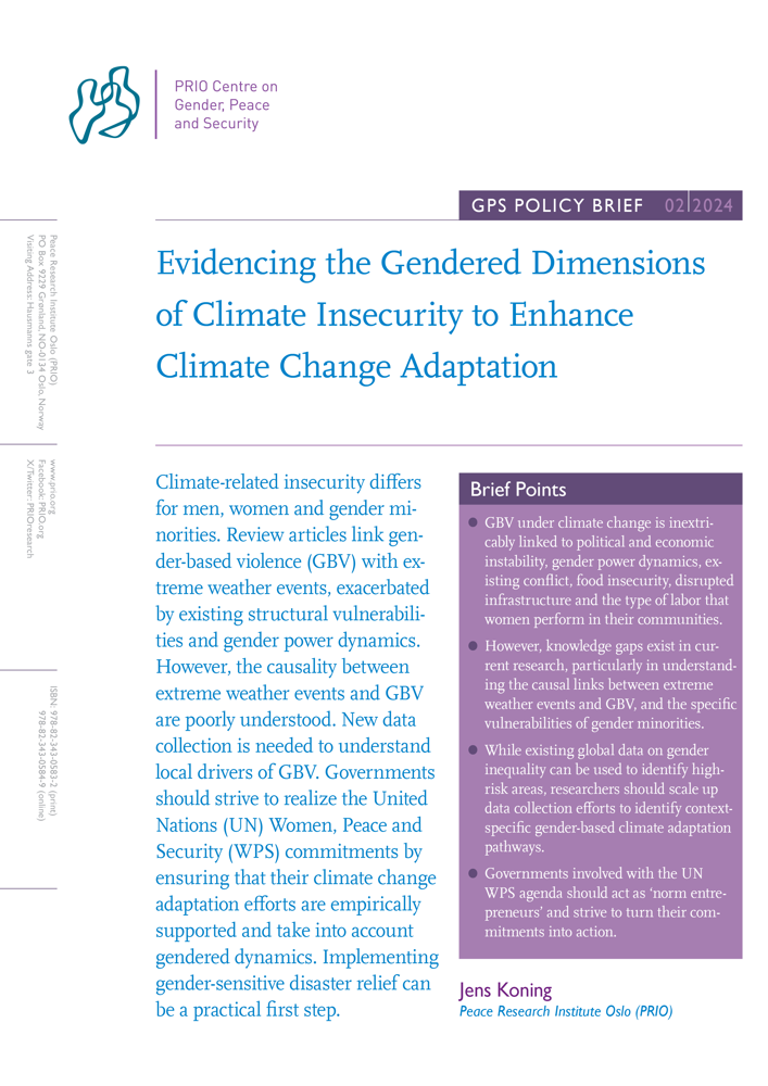 Evidencing the Gendered Dimensions of Climate Insecurity to Enhance Climate Change Adaptation ...