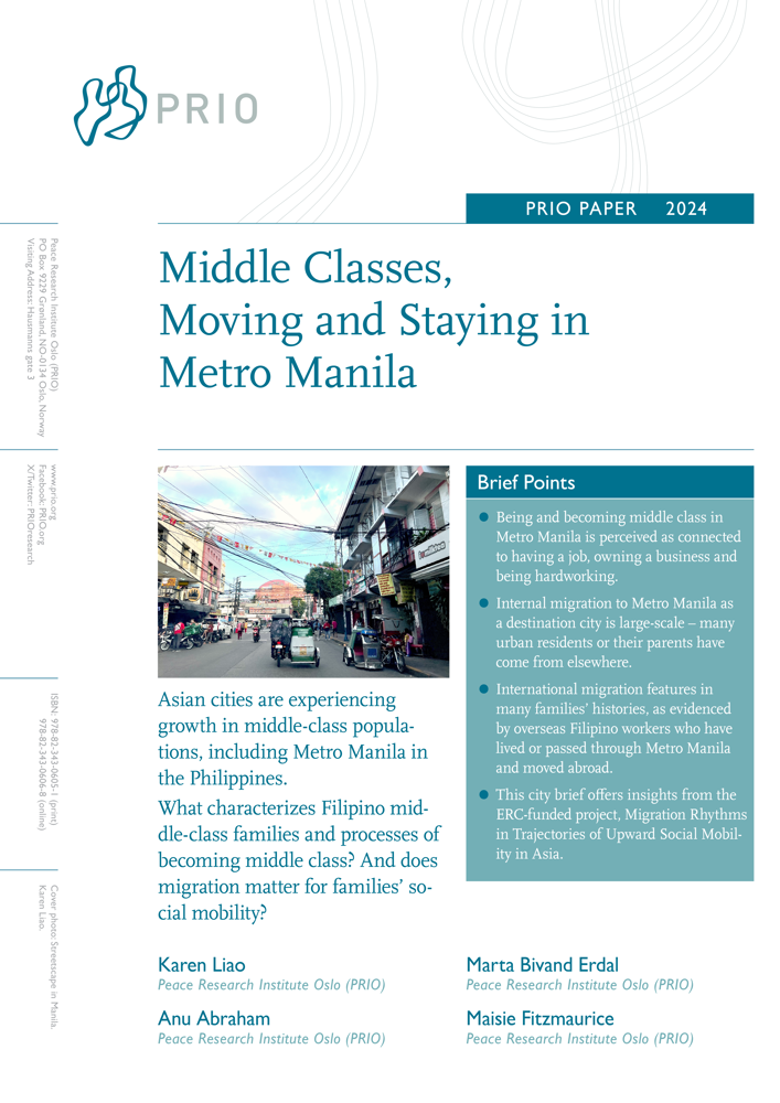 Middle Classes, Moving and Staying in Metro Manila – PRIO Migration Centre