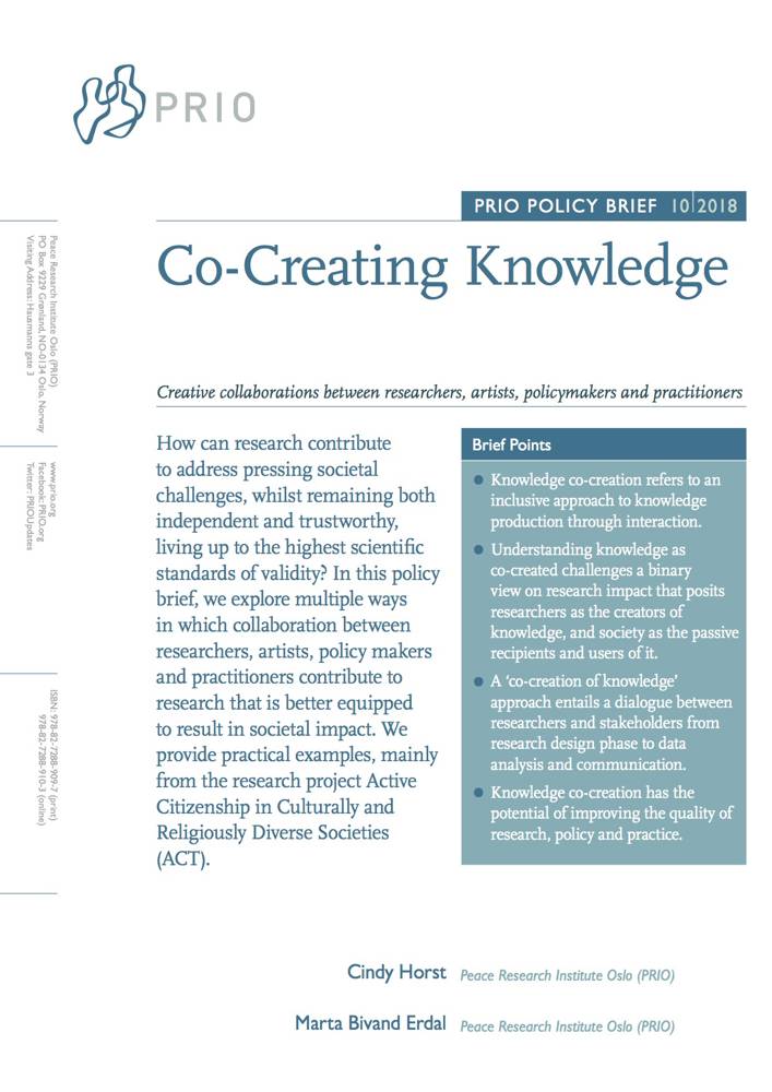 New PRIO Policy Brief on Co-Creation of Knowledge – Peace Research ...