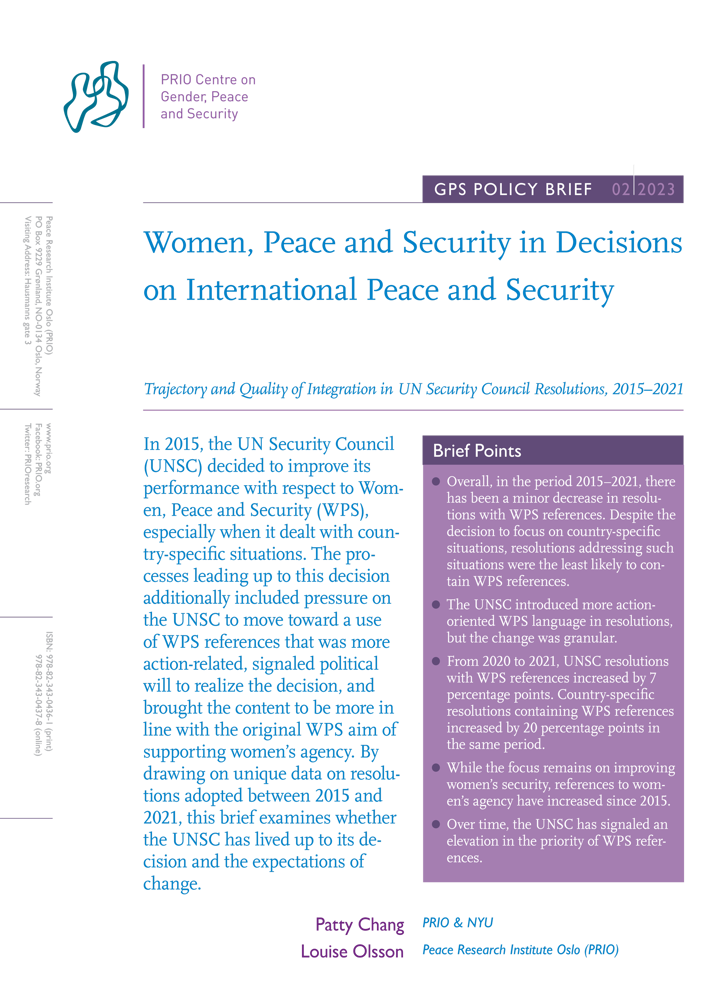 Women, peace and security in decisions on international peace and ...
